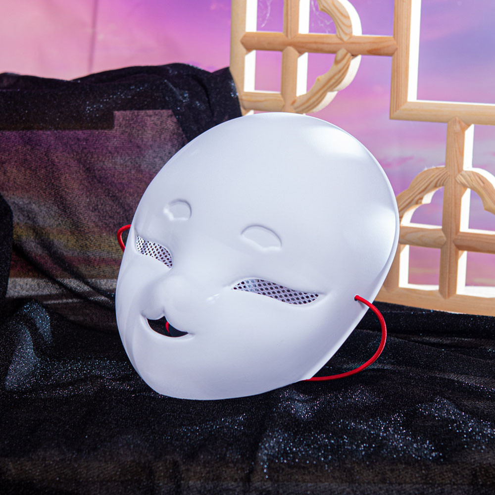 1pc Mesh Eyes Cute Full Face White Mask Matte DIY Blank PVC Masks ...