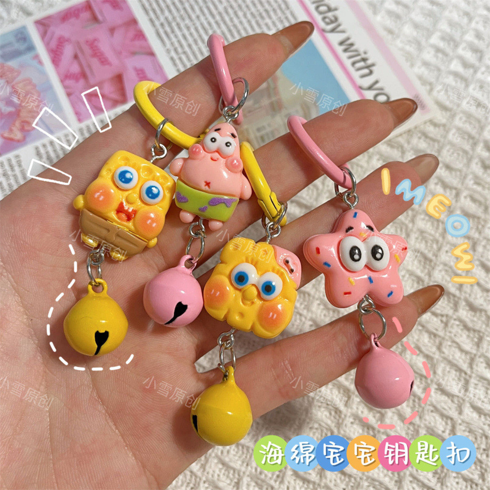 New Couple SpongeBob SquarePants Patrick Star Keychain Cartoon Japanese ...