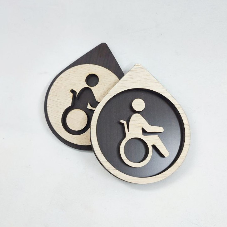 (Top Craft) Papan Tanda Pintu Tandas OKU Accessible Toilet Wood Signage ...