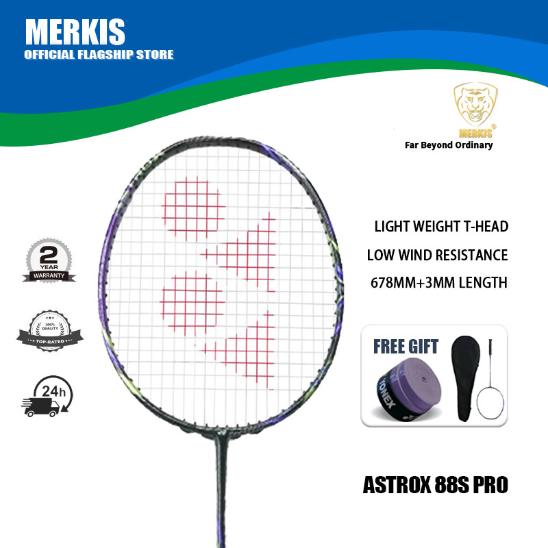 COD YONEX NEW ASTROX 88S PRO Badminton Racket Full Carbon Single 4U ...