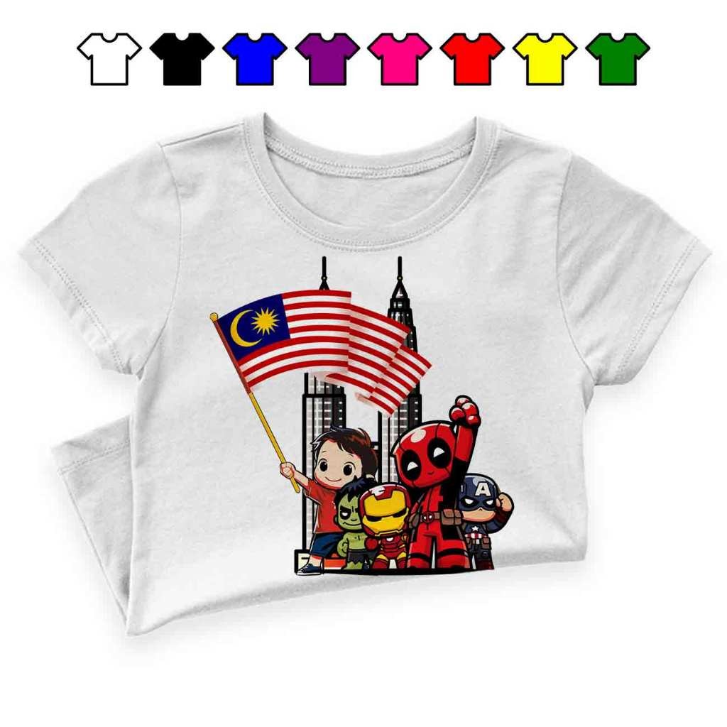 Malaysia Deadpool Merdeka Avengers Iron Man Hulk Kemeja Kids Girl ...