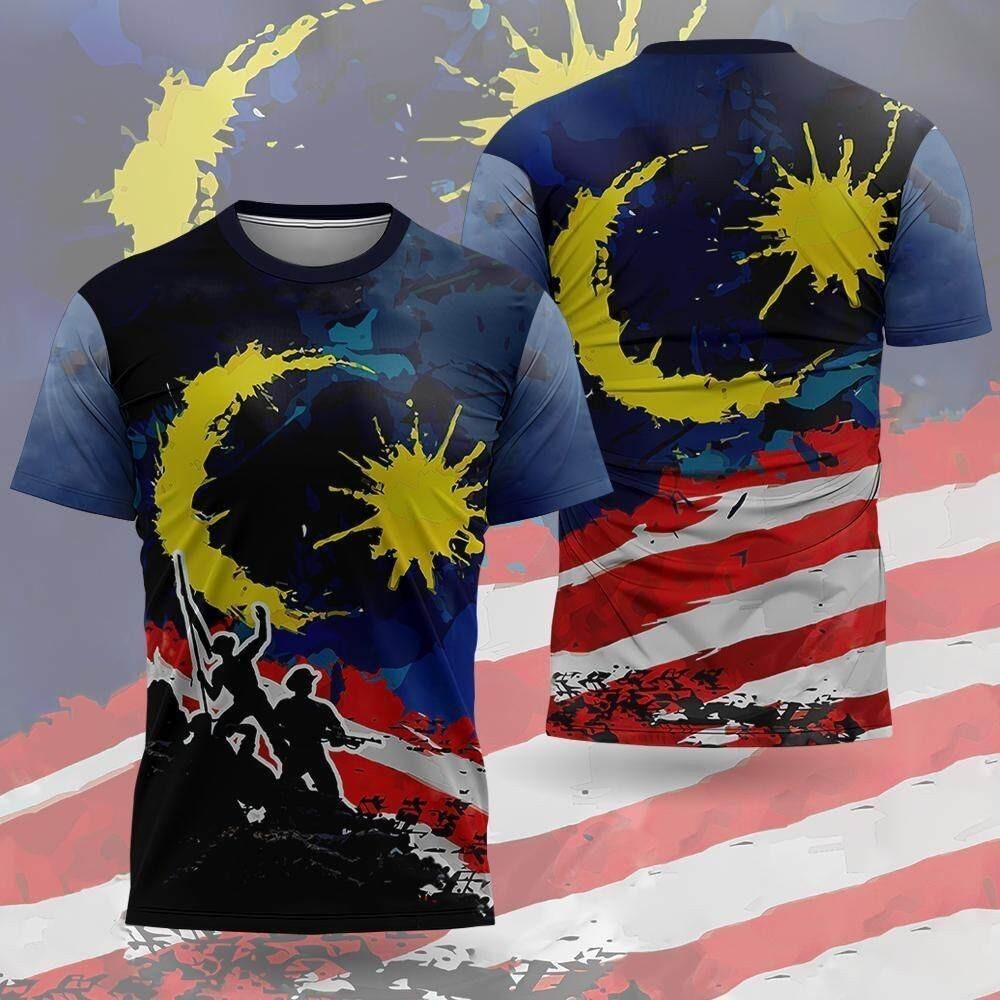 Baju Merdeka Sports Top 2024 Merdeka T-shirt Men's T-shirt 67th ...