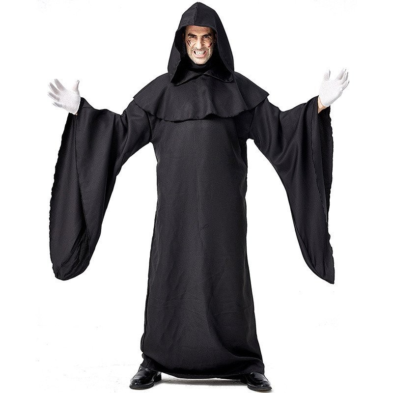 Halloween Carnival Performance Dark Evil Spirits Black Simple Robe ...