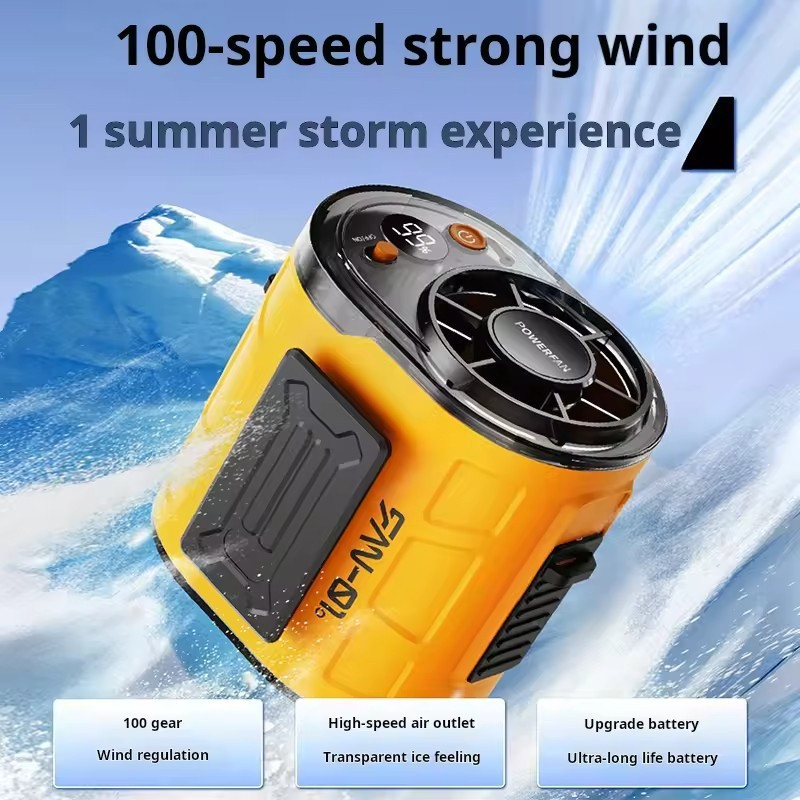 6000mAh Waist-Hanging Portable Electric Fan Outdoor Leafless Mini Fan ...