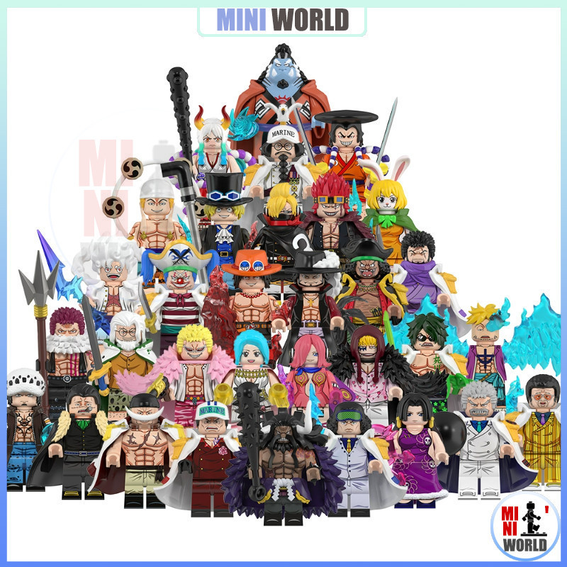One Piece Minifigures Luffy Kaidou Brook Zoro Yamato Chopper Building ...