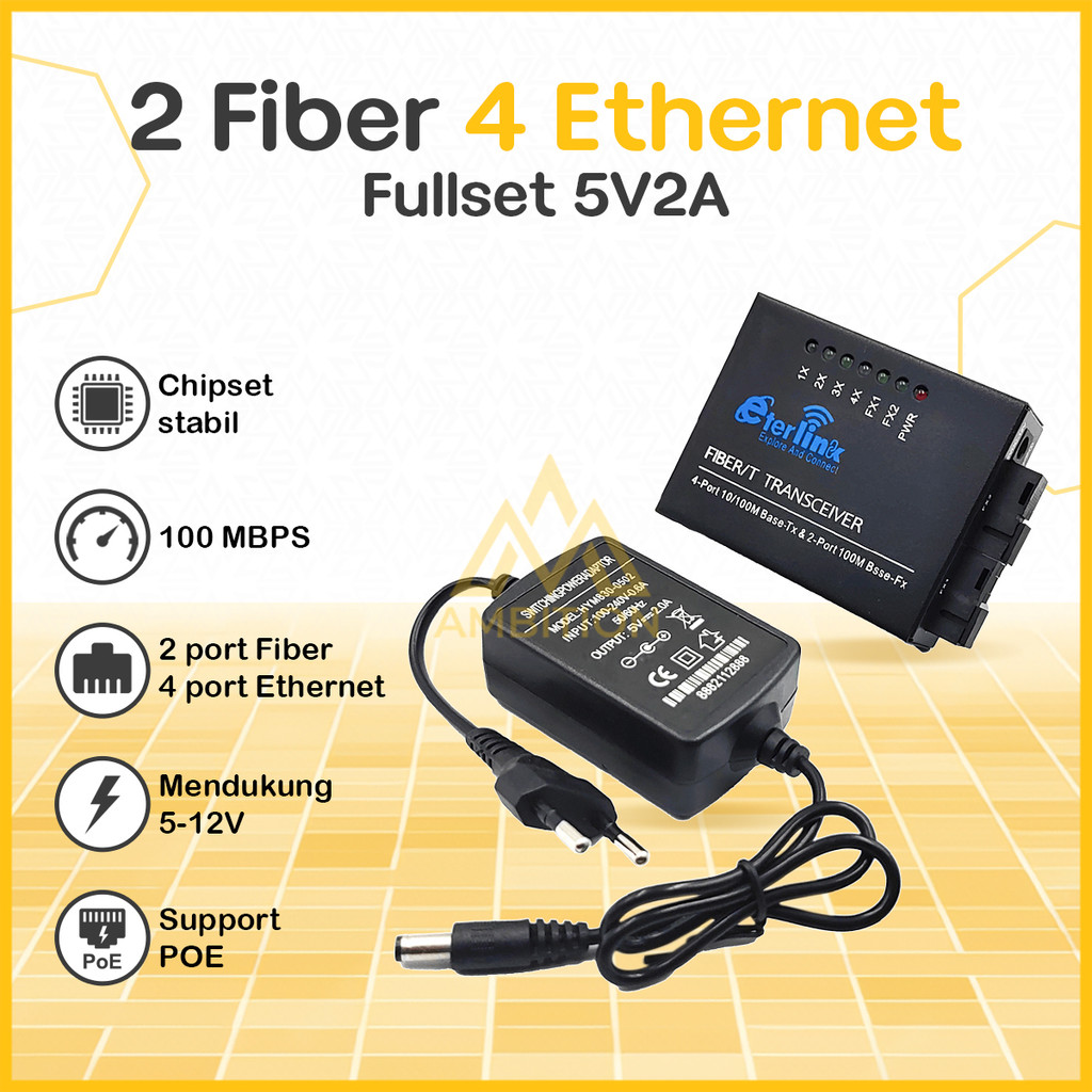 2 Fiber 4 Ethernet Fullset Giga/Converter Only Giga Fiber Converter ...