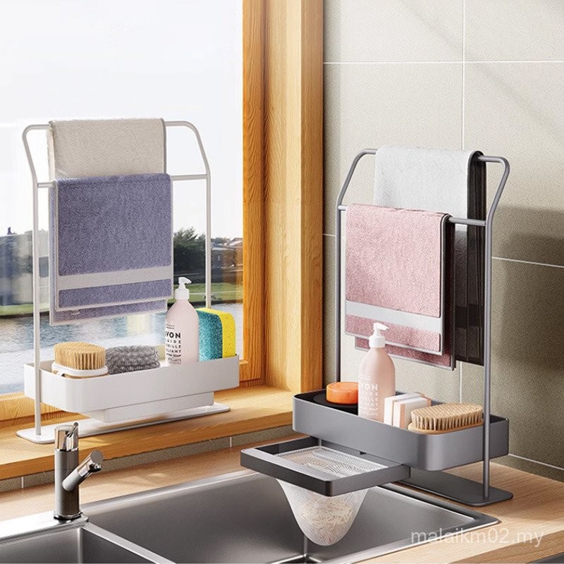 Kitchen Rag Storage Rack Draining Rack with Garbage Filter Net Sink ... Kitchen Rag Storage Rack Draining Rack with Garbage Filter Net Sink ...