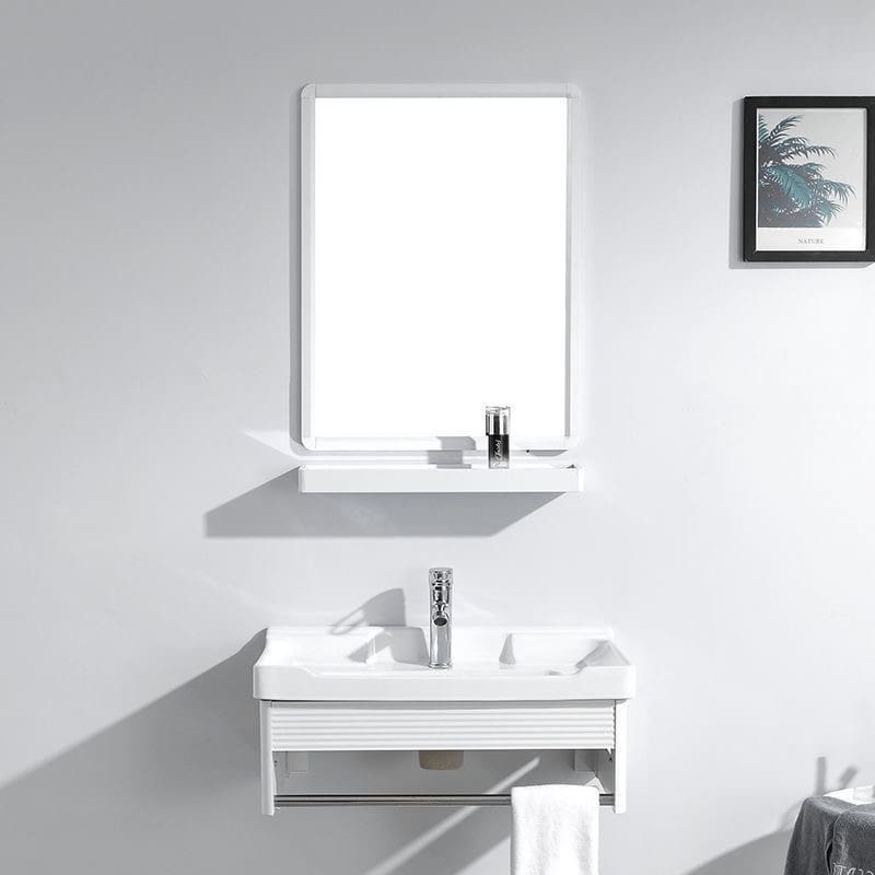 QQ Bathroom Cabinet Basin Set Ceramic Sink Mirror and Shelf Basin ...