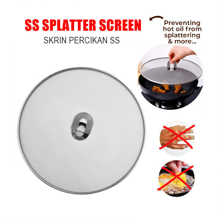 33 cm SS Splatter Screen / Skrin Percikan (Stainless Steel Oil Proofing ...