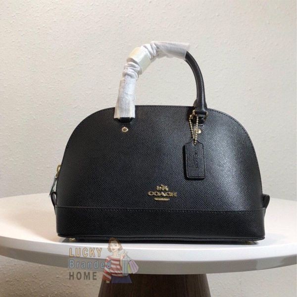 Coc MINI SIERRA Bag Patent Crossgrain Satchel Black | Shopee Malaysia