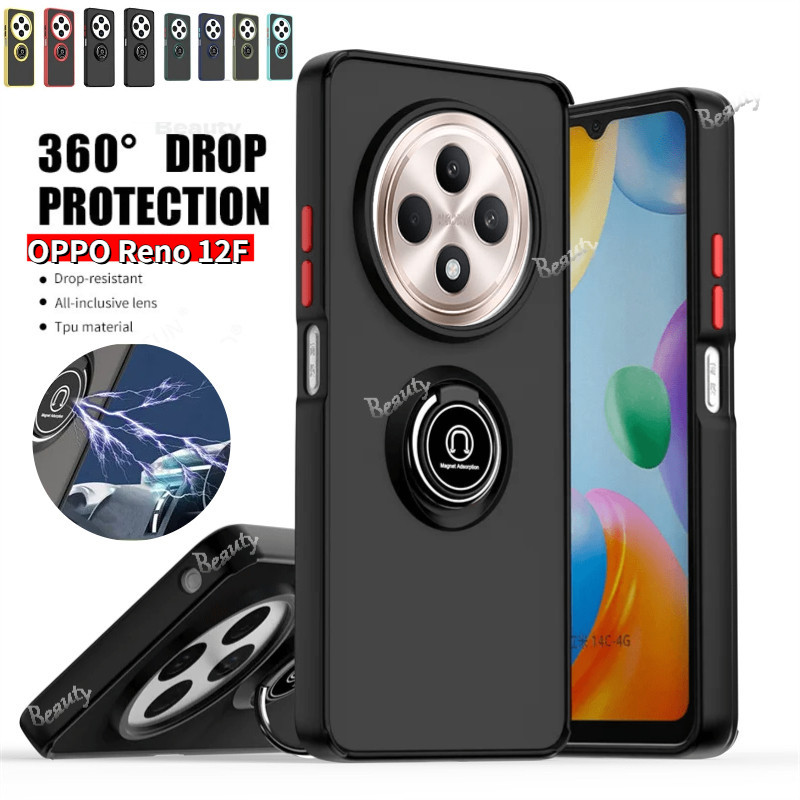 Case For OPPO Reno 12F 5G 4G Hard PC Shockproof Matte Armor Casing ...