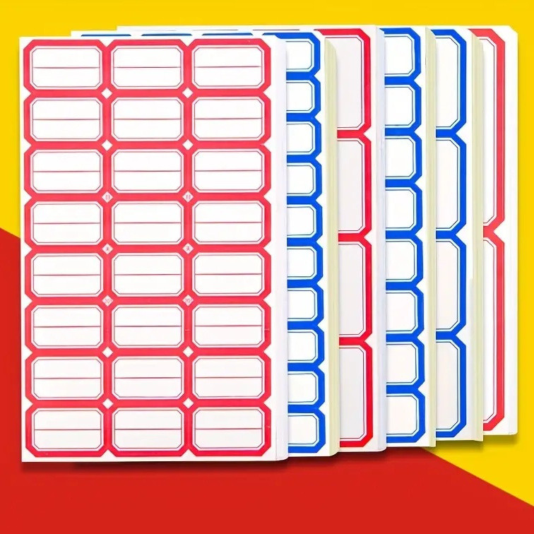 AGM Self-adhesive Label Noted Sticker 1 Sheet Empty Blue Red Colour ...
