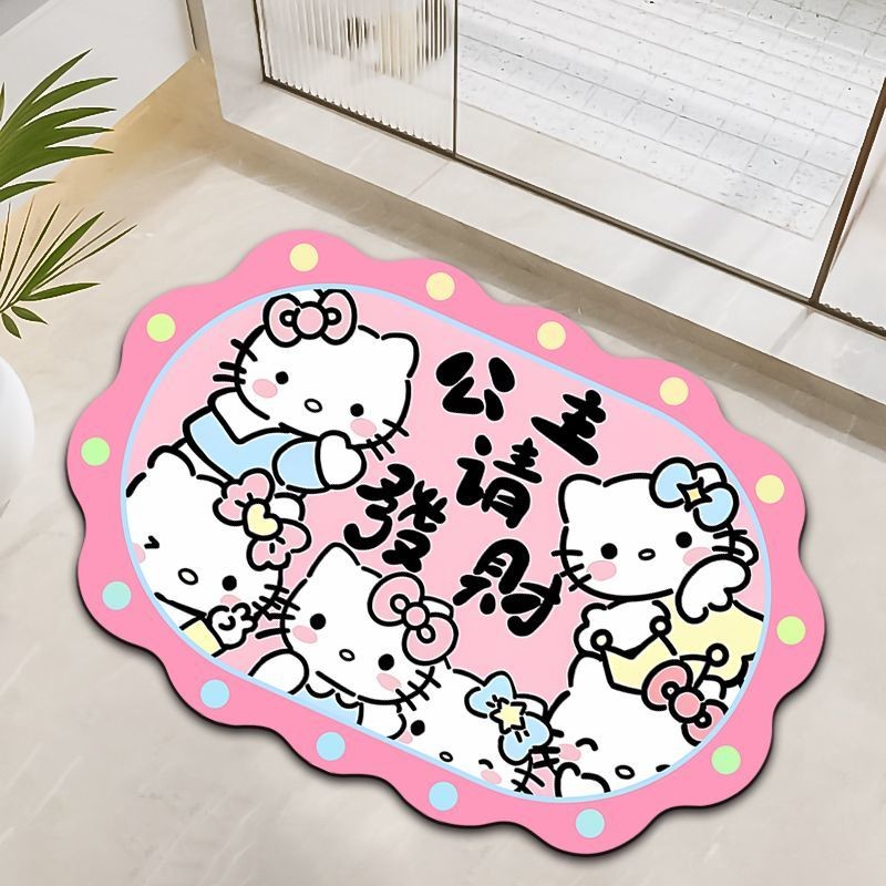 New Cute Cartoon Bathroom Mats Hello Kitty Bathroom Absorbent Entrance ...