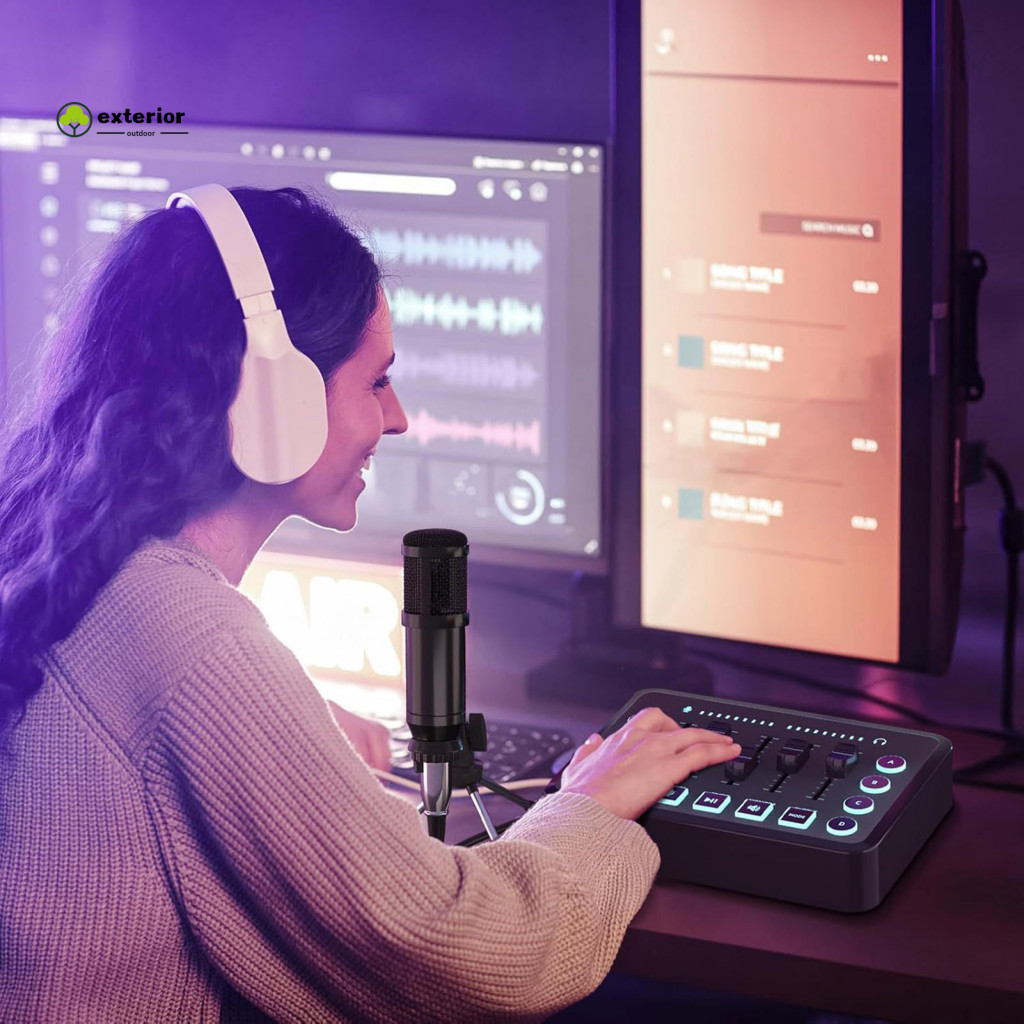 {EX} External Sound Card Game Mixer with 48v Power Professional Gaming ...