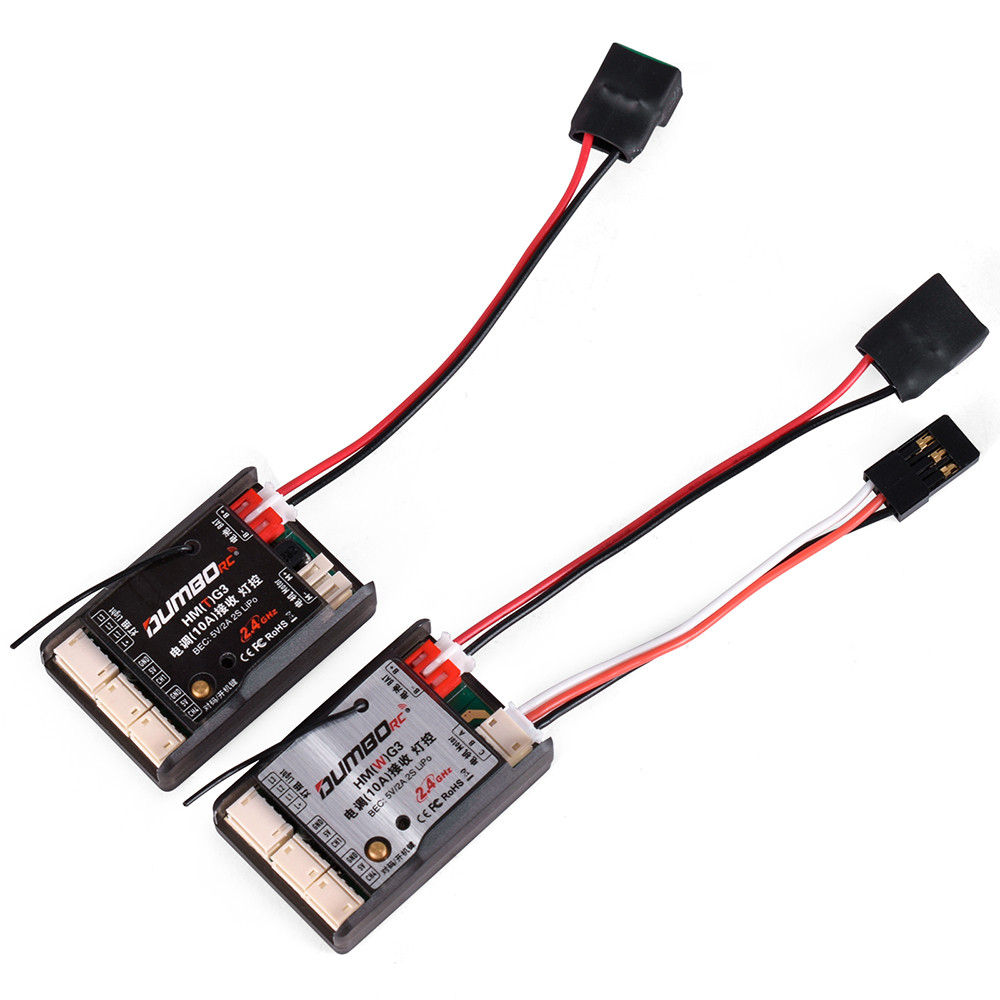DUMBORC 3in1 Reciver 2.4GH 10A Brush ESC 5V/2A 2S LiPo BEC with Gyro ...