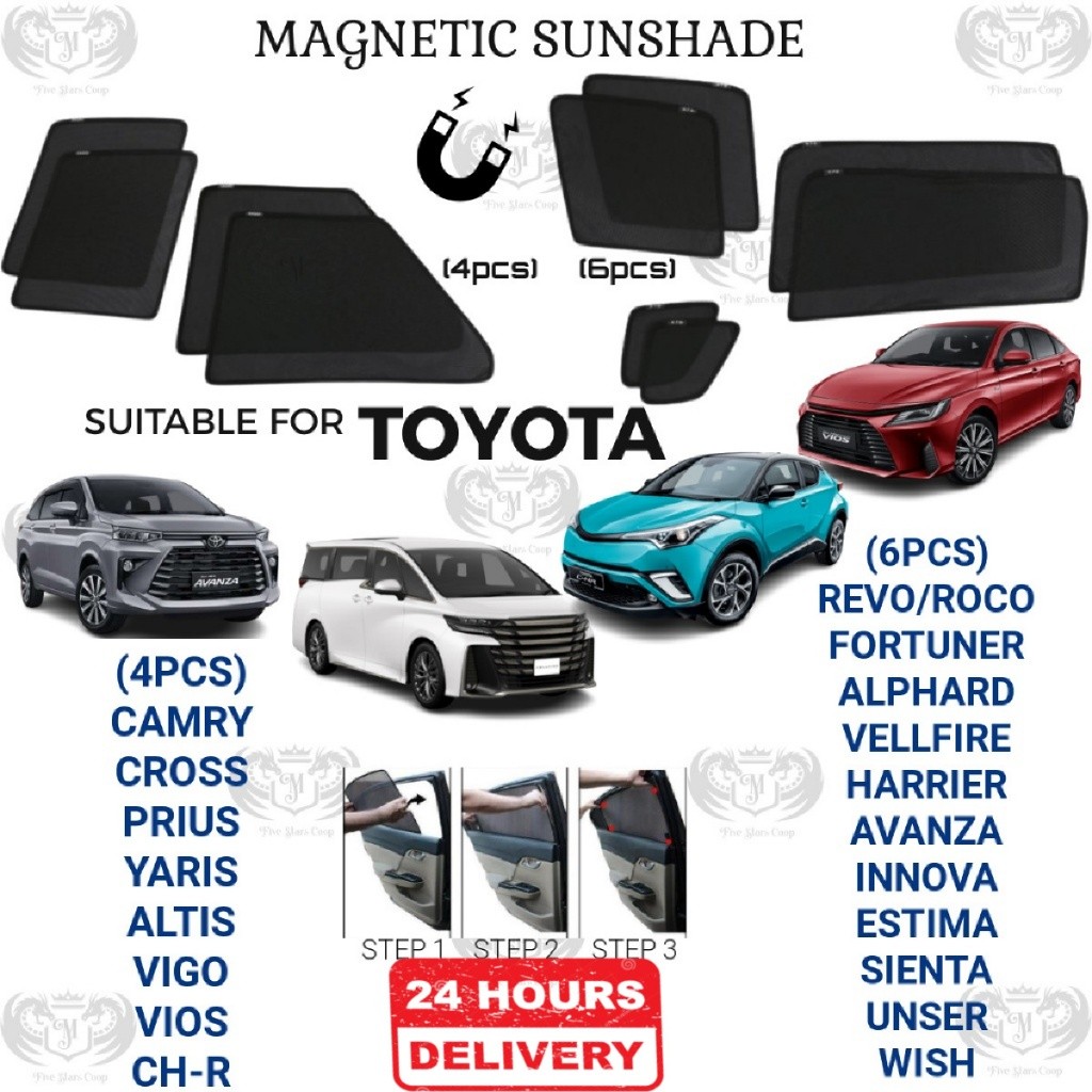 Toyota Magnetic Sunshade ALTIS CHR CAMRY FORTUNER VIGO REVO ROCCO ...