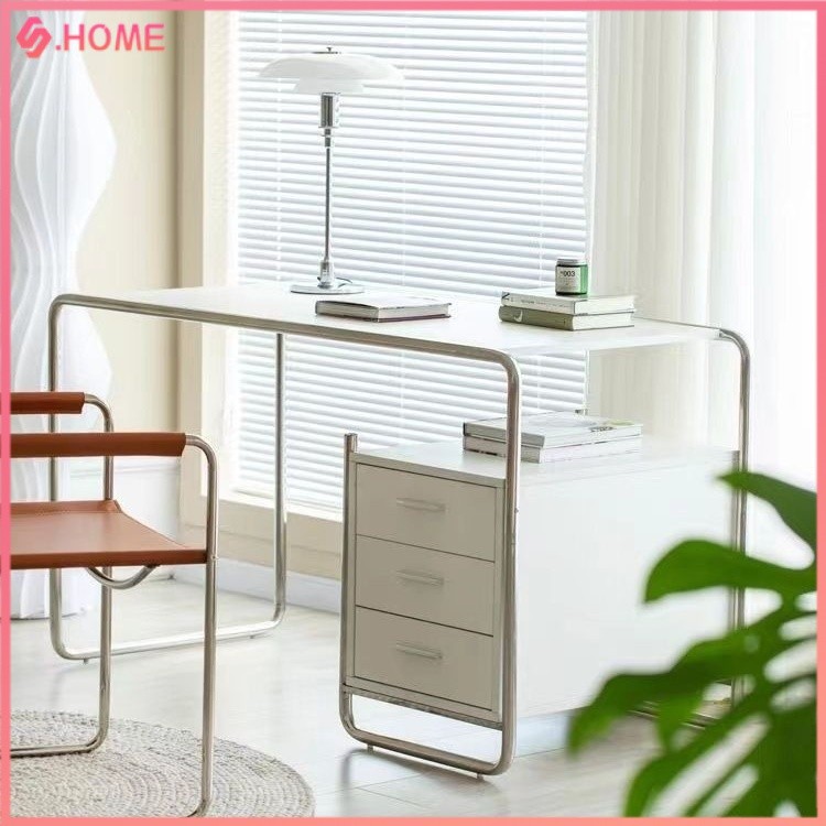 Stainless Steel Mid-Ancient Desk Simple Modern Drawer Household Bauhaus ...