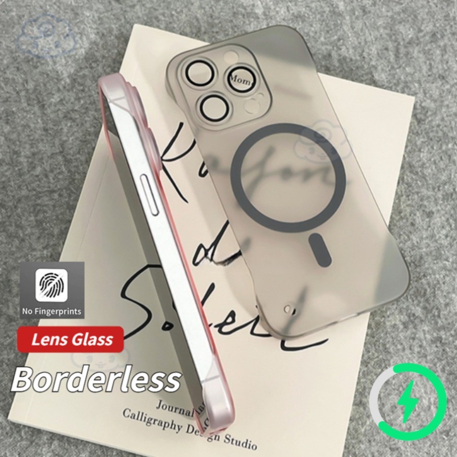 Matte Borderless Clear Magnetic Camera Glass Phone Case For iPhone 16 ...