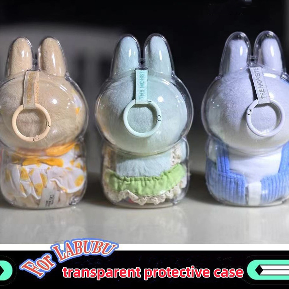 Labubu V2 POPMART Protective Shell Transparent Keychain Transparent ...
