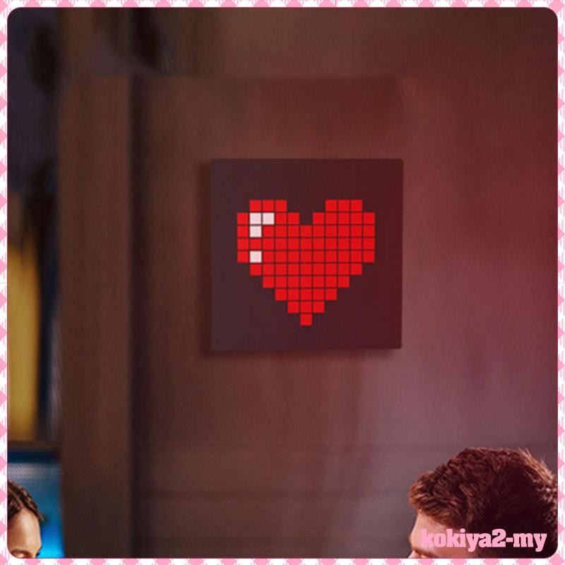 [KokiyaebMY] Pixel Display Pixel Animation Clock Gaming Room Decor ...