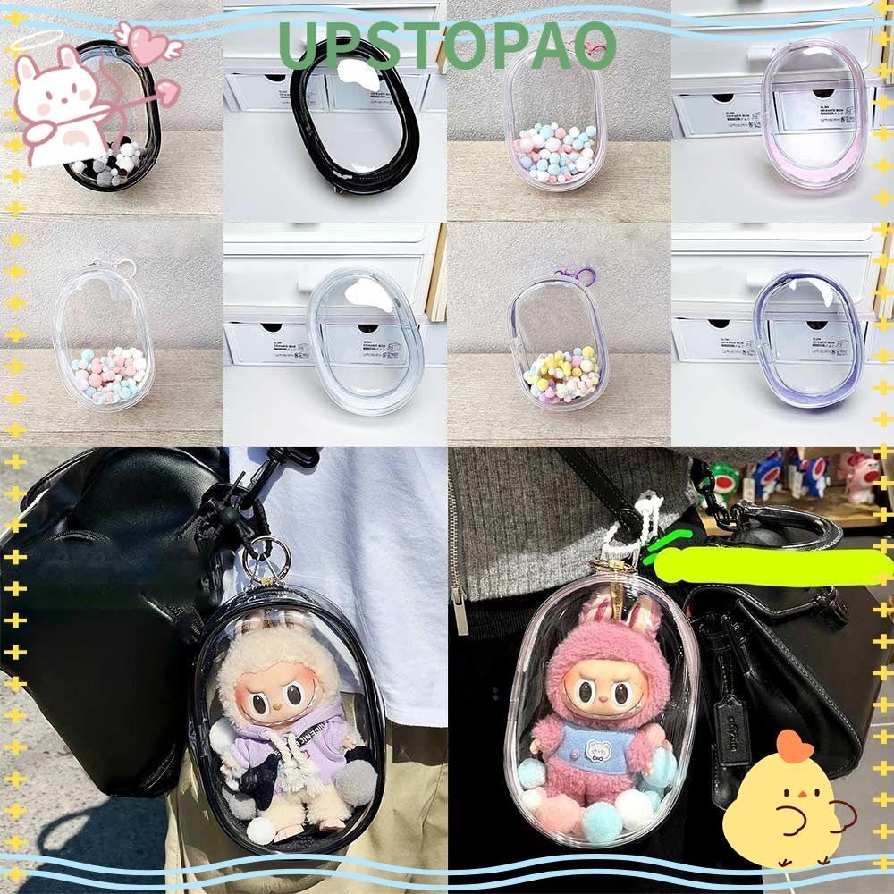 UPSTOPAO Portable Cable Organizer Box, Keychain Bags Transparent Labubu ...