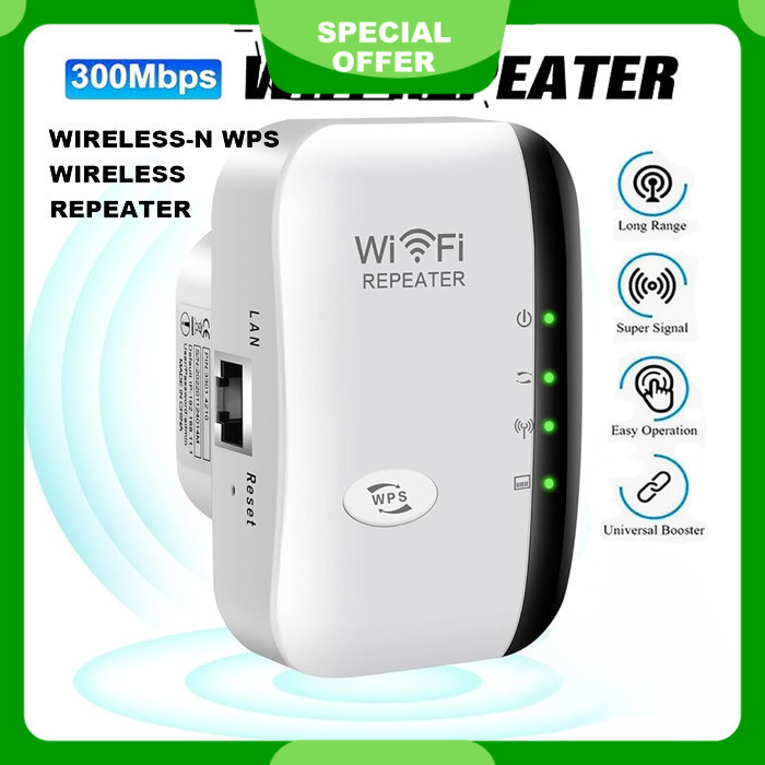 WiFi Extender, 300Mbps WiFi Booster Range Extender, Internet Signal ...