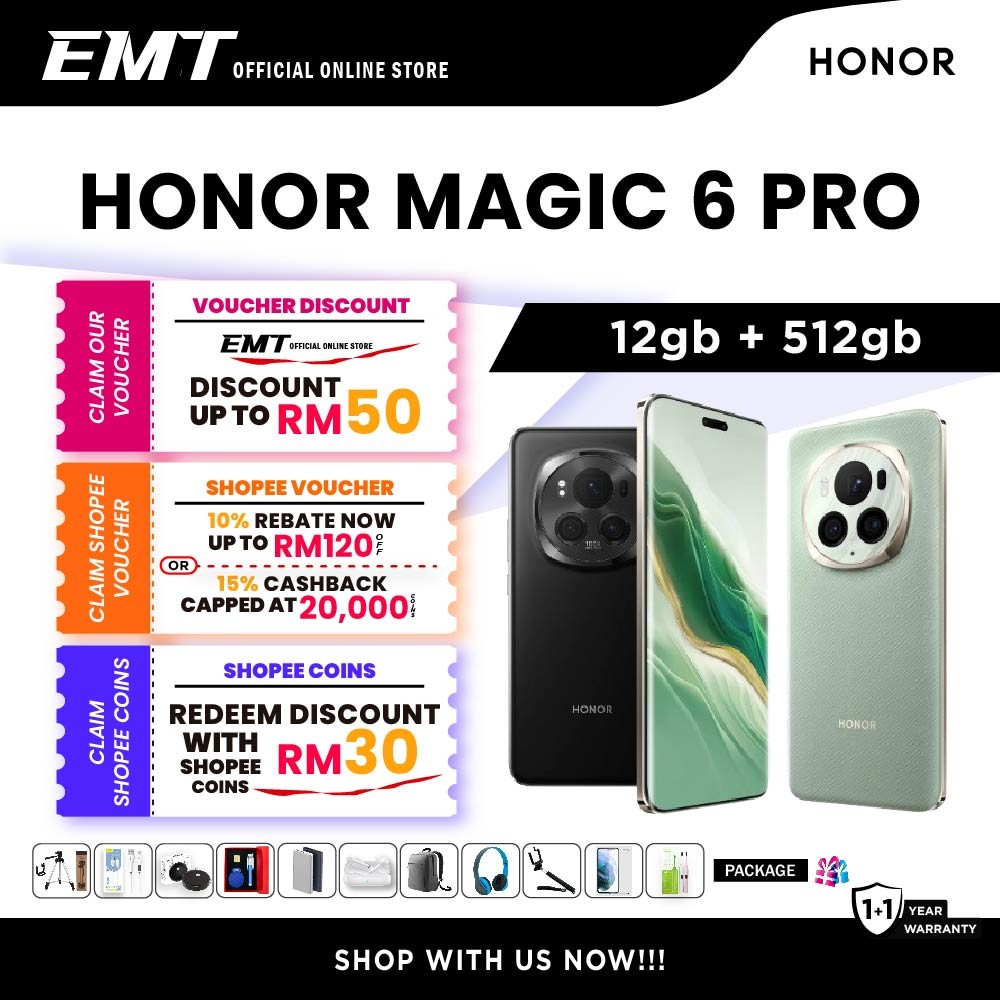 HONOR Magic 6 PRO 5G [12GB RAM 512GB ROM] - Original HONOR Malaysia | Shopee Malaysia