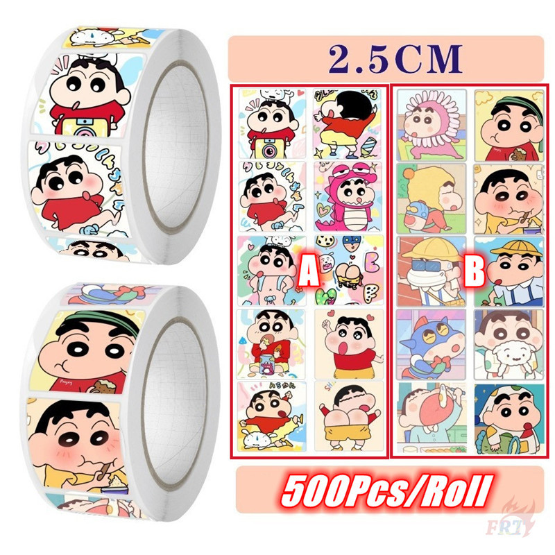 500Pcs/Roll Q Funny Crayon Shin-chan . Kids Rewards Stickers DIY ...
