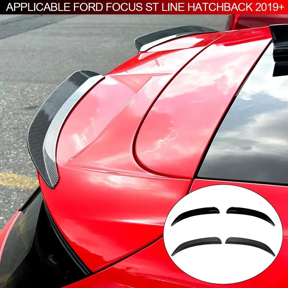 2Pcs Car Rear Spoiler Extension Lip Fins Tail Wings Carbon Fiber Auto ...