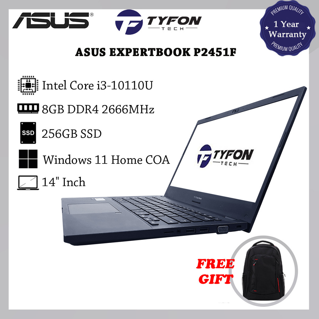 Asus ExpertBook P2451F i3-10110U 8GB DDR4 RAM 256GB M.2 SSD Win 11 Home ...