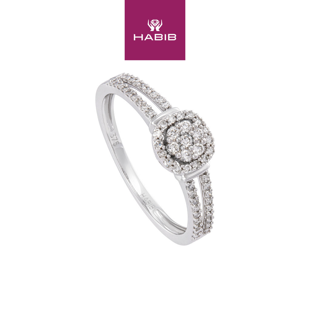 HABIB Diamond Ring in 375/9K White Gold 272570325 | Shopee Malaysia