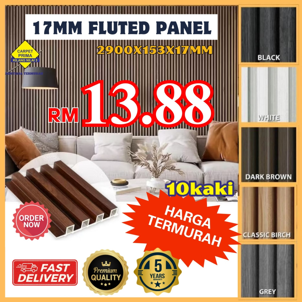 NEW COLOUR 17MM FLUTED WALL PANEL PAPAN HIASAN DINDING 2900MM X 153MM ...