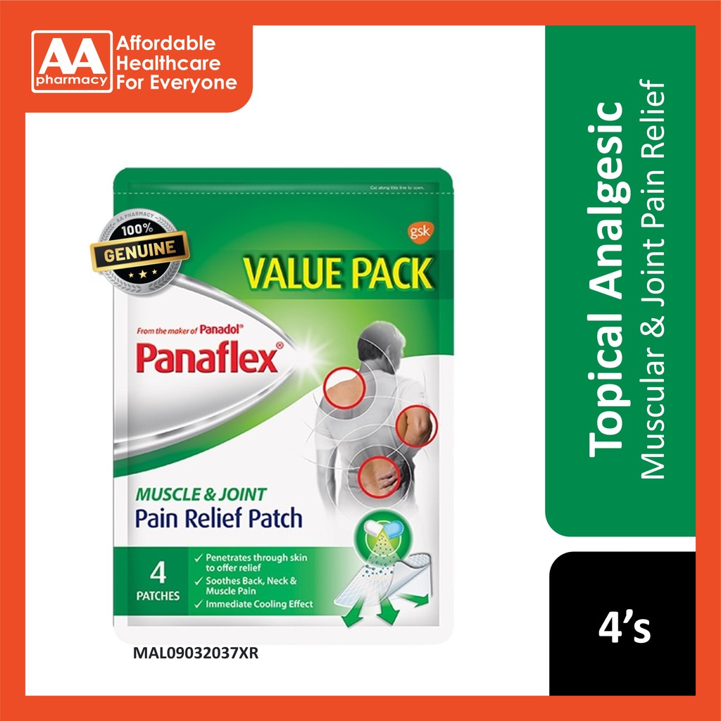 Panaflex Muscle and Joint Pain Relief Patch 4's (Value Pack) | Shopee ...