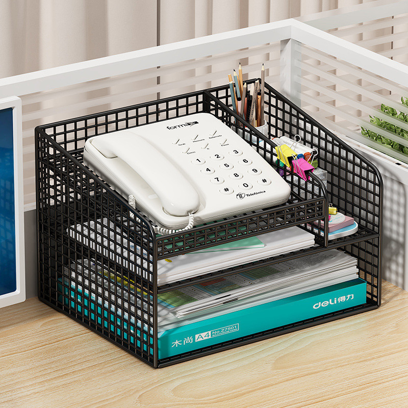 Telephone Shelf Desk Work Position Bracket Desktop Organize Storage Box ...