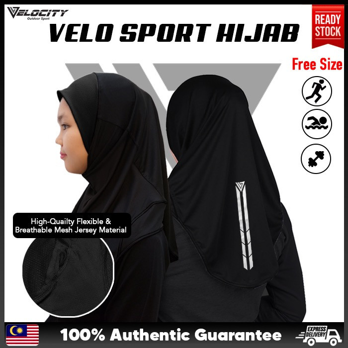 Velocity Pro Sport Hijab Quick Dry Hijab Light Weight Hijab Ringan ...