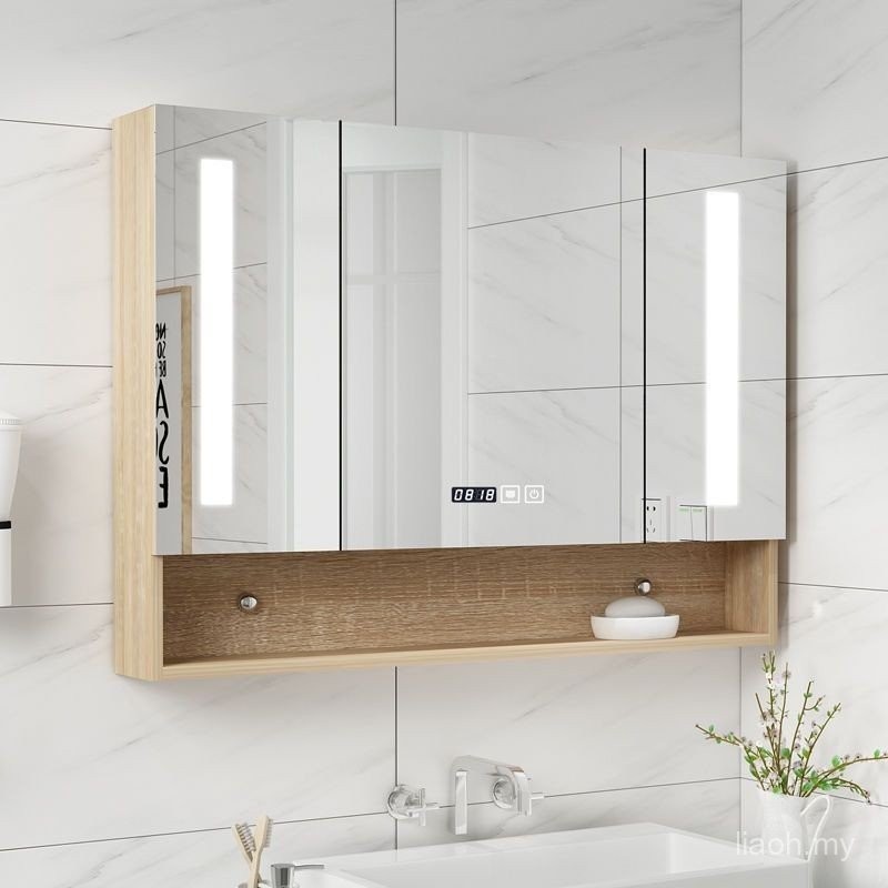 Demisting Modern Minimalist Wash Basin Mirror Cabinet Wall-Mounted ...