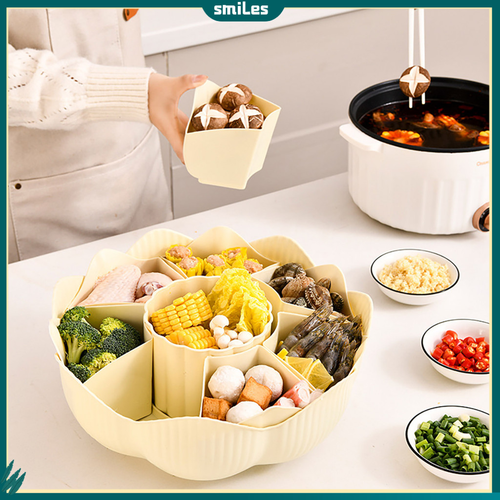 smiles| Dining Serving Tray Serving Dishes for Hot Pot 8 Dividers ...