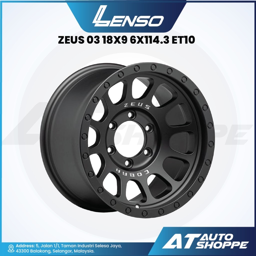 Lenso Zeus 03 - Matte Black 18x9 ET10 6x114.3 (1 Piece) | Shopee Malaysia