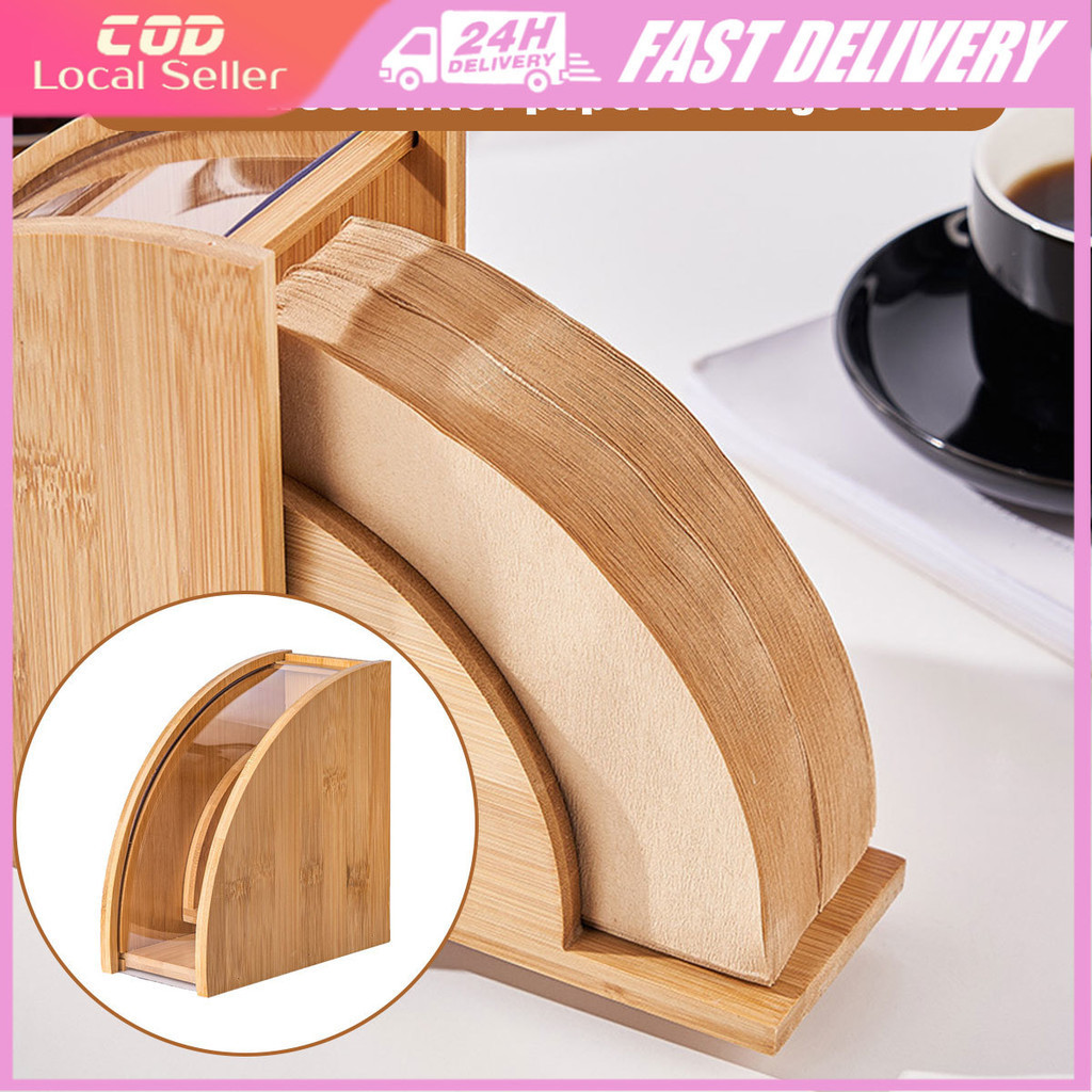 Coffee Filter Paper Storage Box Dispenser Space Saving with Lid V60 ...