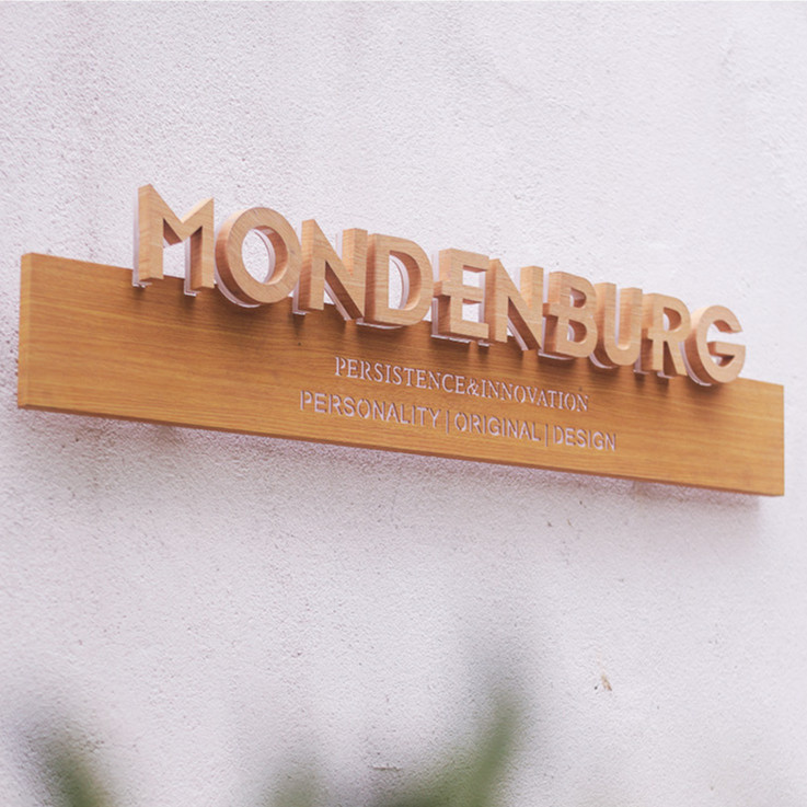 Custom Signboard Wood Grain Three-Dimensional Billboard Luminous ...