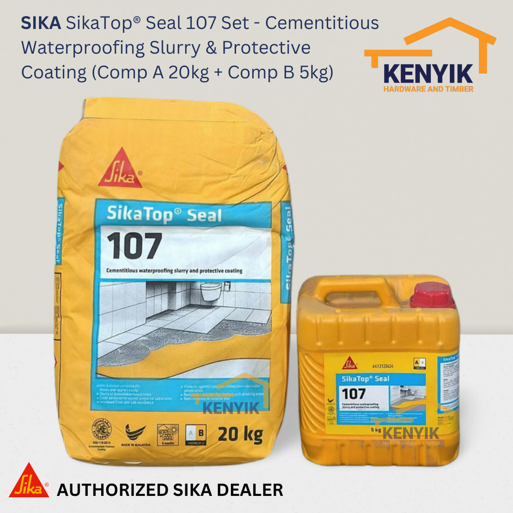 SIKA SikaTop® Seal 107 Set - Cementitious Waterproofing Slurry & Protective Coating Comp A + B ...