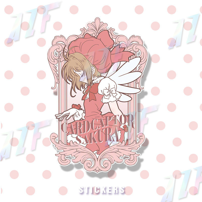 Magic Card Girl Sakura Car Sticker Magic Wand Cute Anime Cartoon Pain ...