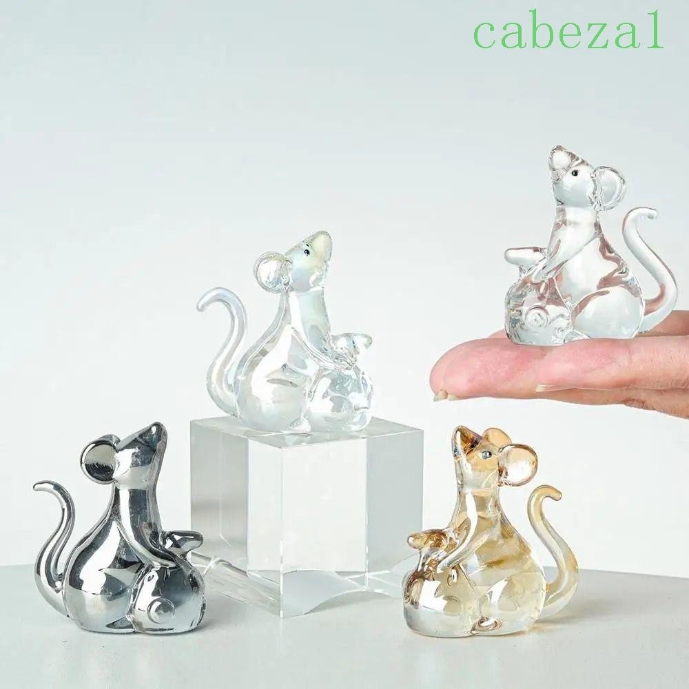 CABEZA Crystal Rat Ornament, Mini Lucky Mouse Rat Figurine, Beautiful ...