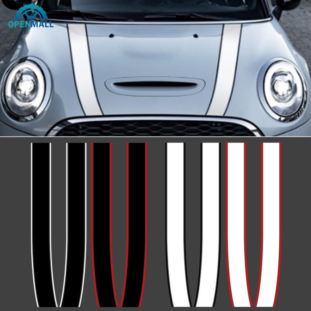 OPENMALL Car Engine Hood Bonnet Decor Sticker Stripes Decals For Mini ...