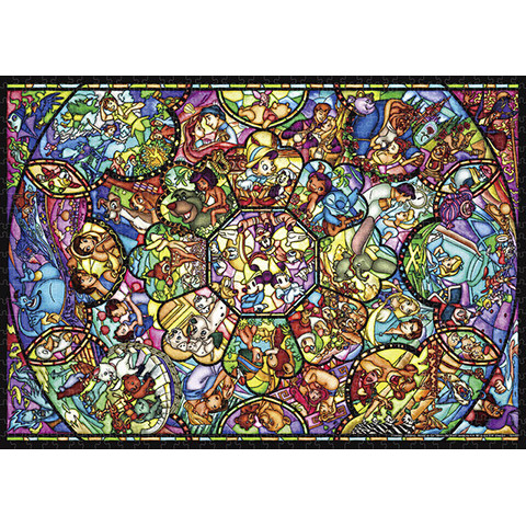 Tenyo Mini 1,000 Piece Puzzle Disney [All-Star Stained Glass] Animated ...