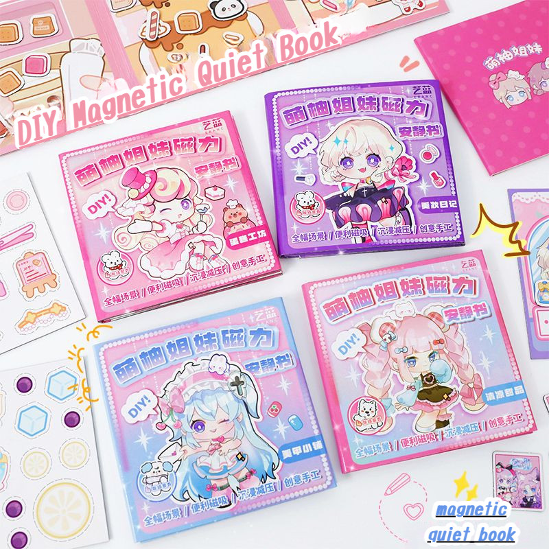 Anak patung kertas Pakaian magnet anak patung DIY, buku senyap magnet ...