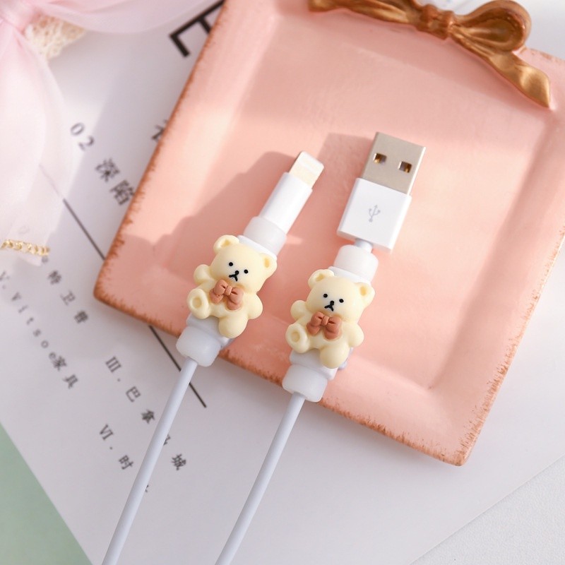 (SS) 1 Pair Cartoon Usb Charger Cable Winder Protector for IPhone USB ...