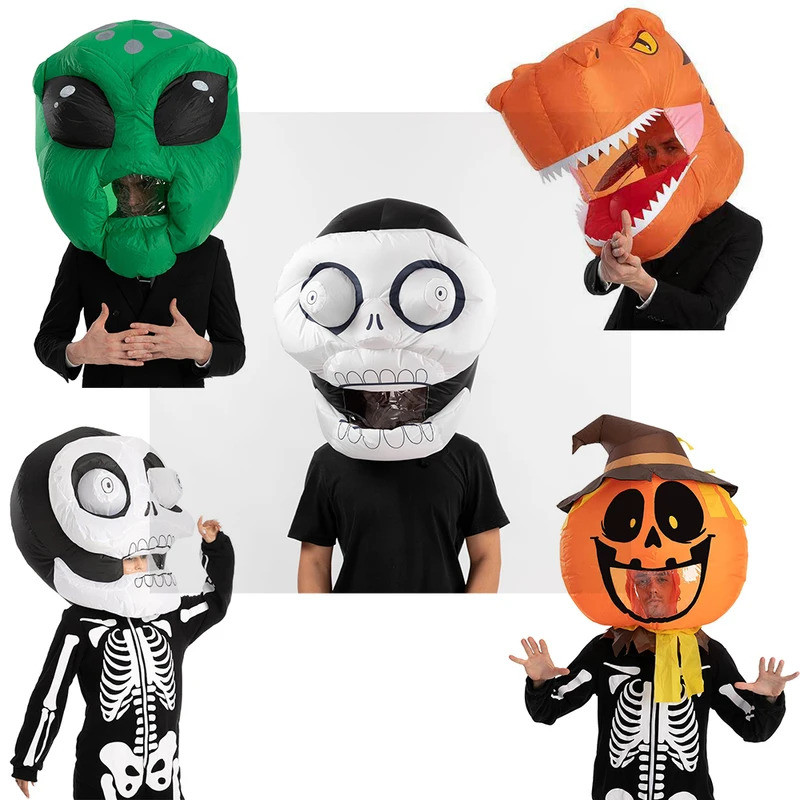 Funny Adult Inflatable Head Piece Cosplay Alien Dinosaur Ghost Pumpkin ...