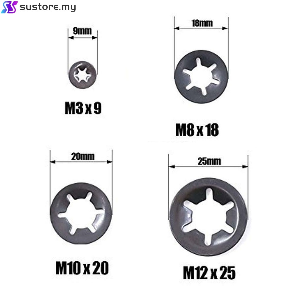 [Super] Push On Locking Washers Starlock Clips Kit Fastener Retainer ...
