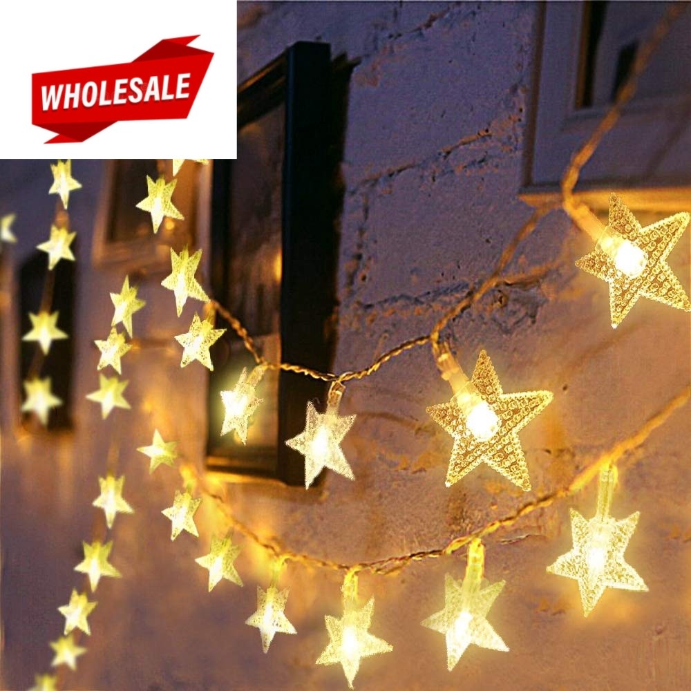 (BC) 2.5M 3M 20 LED Snowflake & Star String Lights / USB & Battery ...